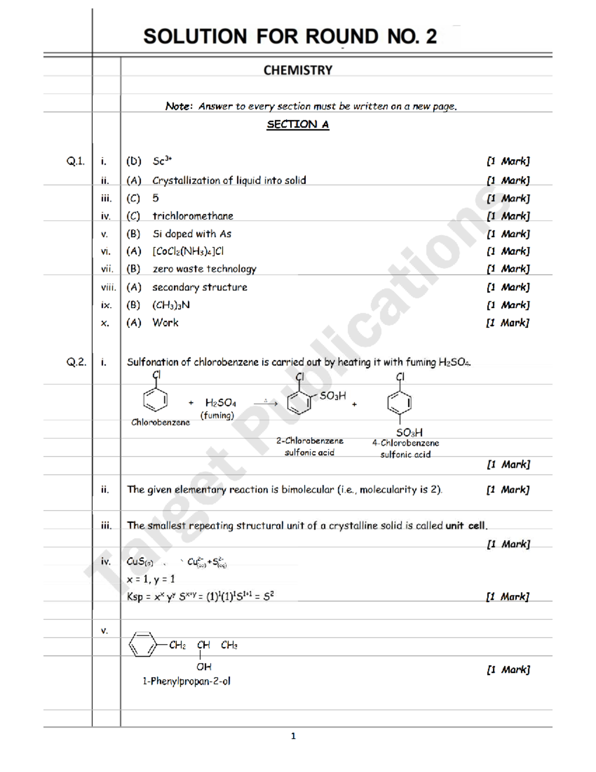 SOLUTION FOR ROUND NO. 2 CHEMISTRY - NOTES - Studocu