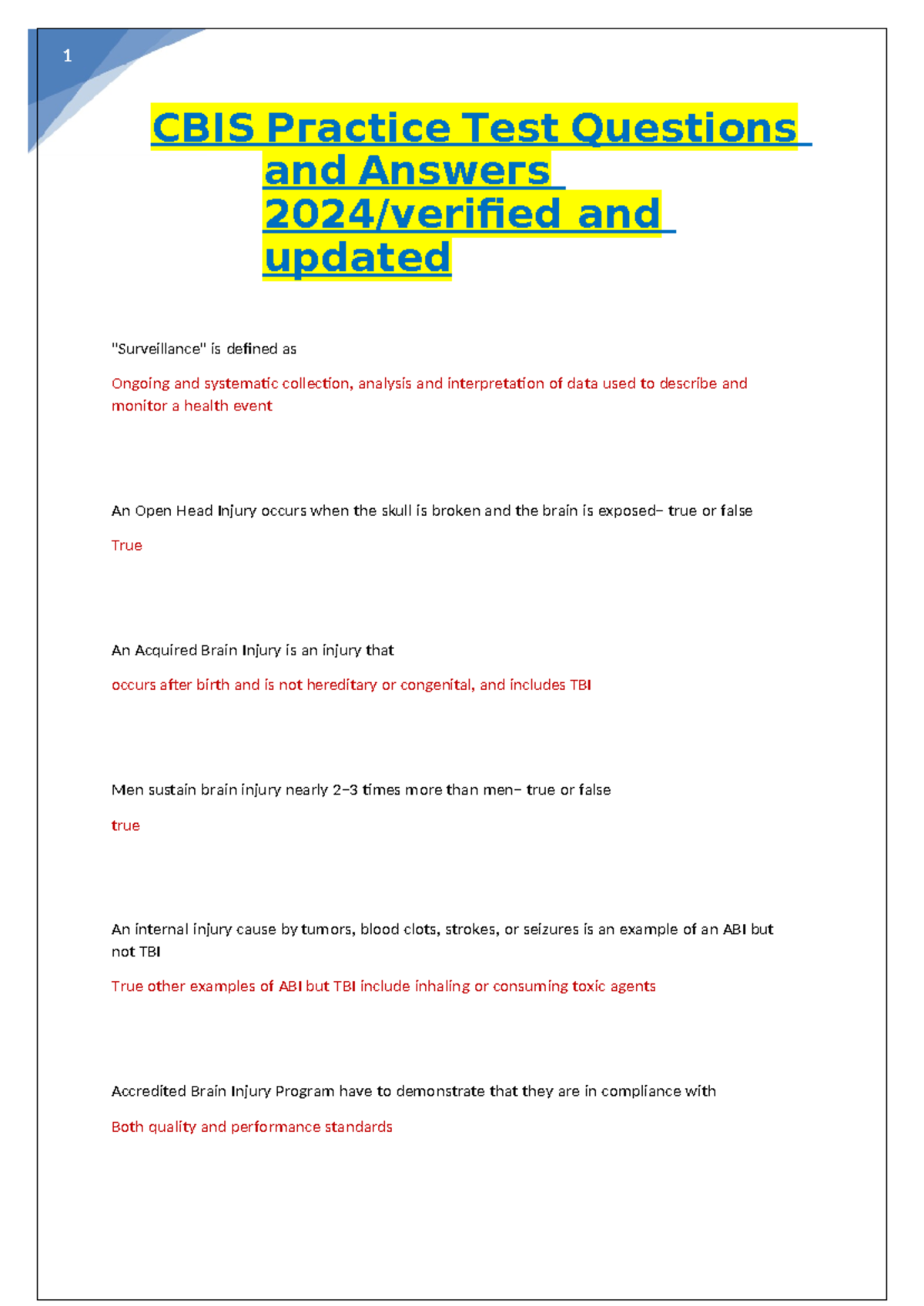Cbis practice test questions and answers 2024 - CBIS Pгactice Test ...