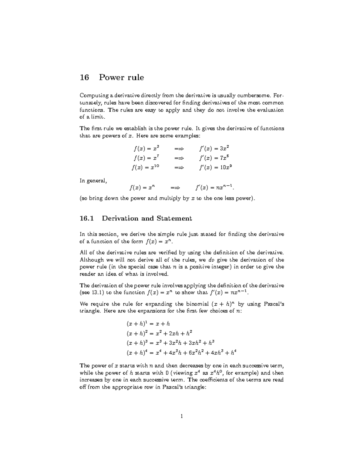Power Rule Derivation and Applications in Calculus (MATH 101) - Studocu