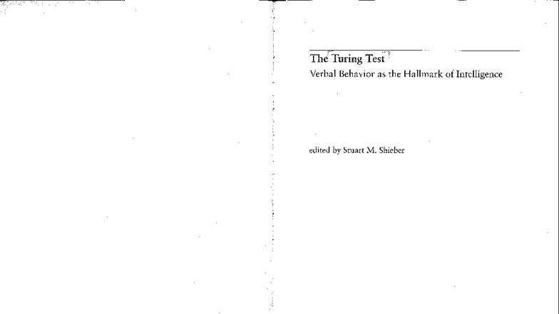 YAP: Turing's Intelligent Machinery and the Hallmark of Intelligence ...
