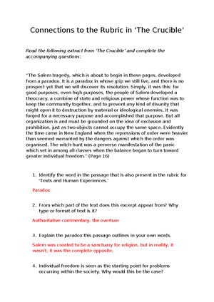 The Crucible - Study Booklet - The Crucible A study guide for Year 12 ...