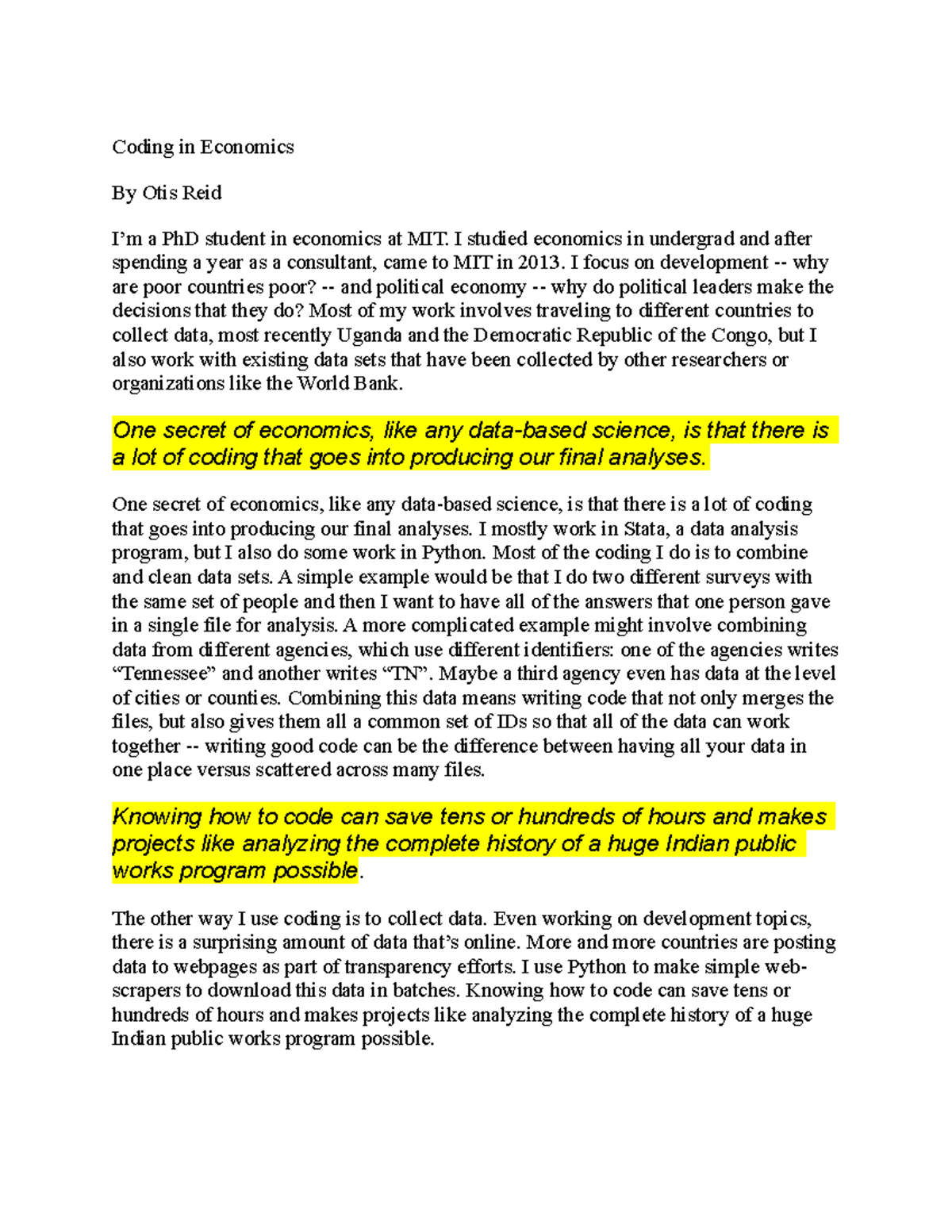 Article Div Exercise - idk - Coding in Economics By Otis Reid I’m a PhD ...