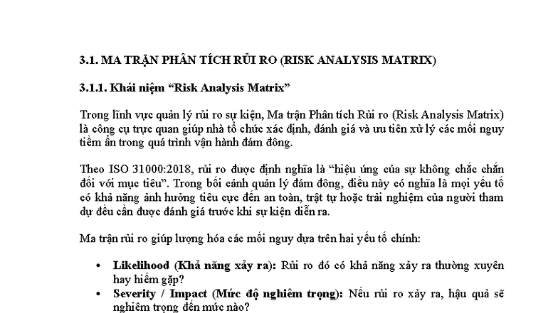 Ma trận Phân Tích Rủi Ro QTĐ - 123: Ứng Dụng cho Lễ Giáng Sinh 2025 - Studocu