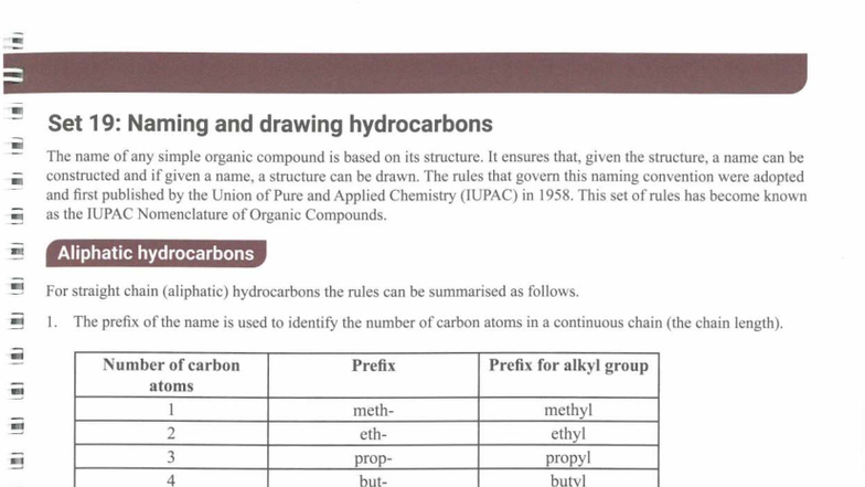 Hydrocarbon Naming Rules: IUPAC Nomenclature Explained (CHEM 151) - Studocu