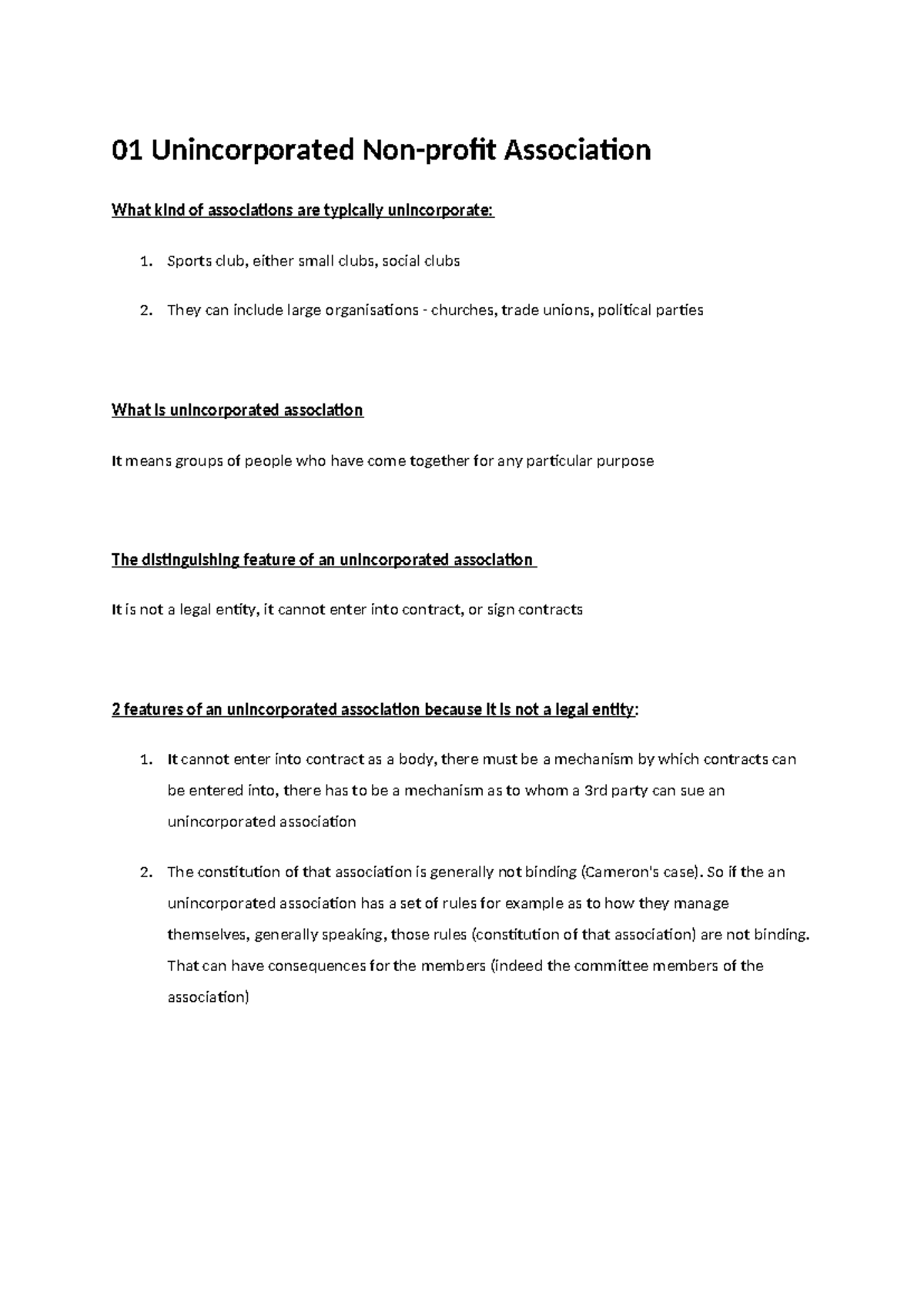 Law of Associations: Unincorporated vs Incorporated Associations (LoA ...