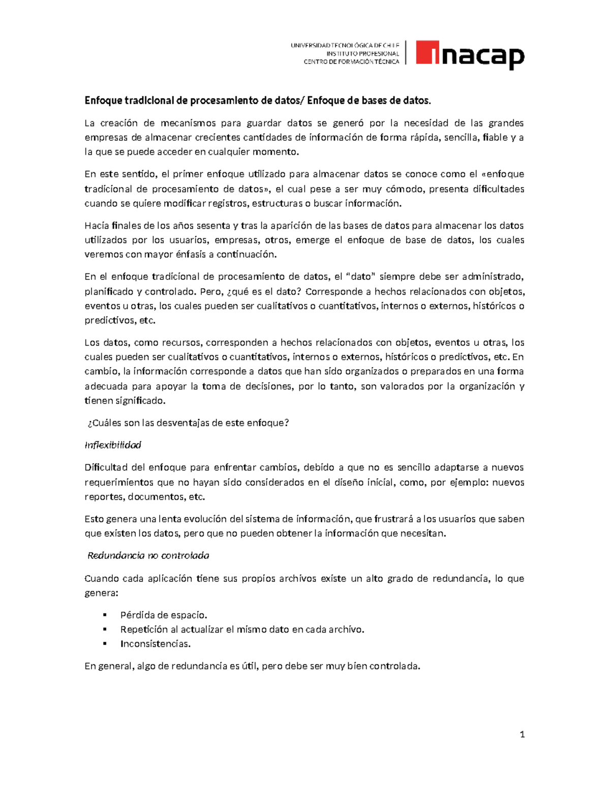 Enfoques de Bases de Datos: Procesamiento Tradicional y Moderno - Studocu