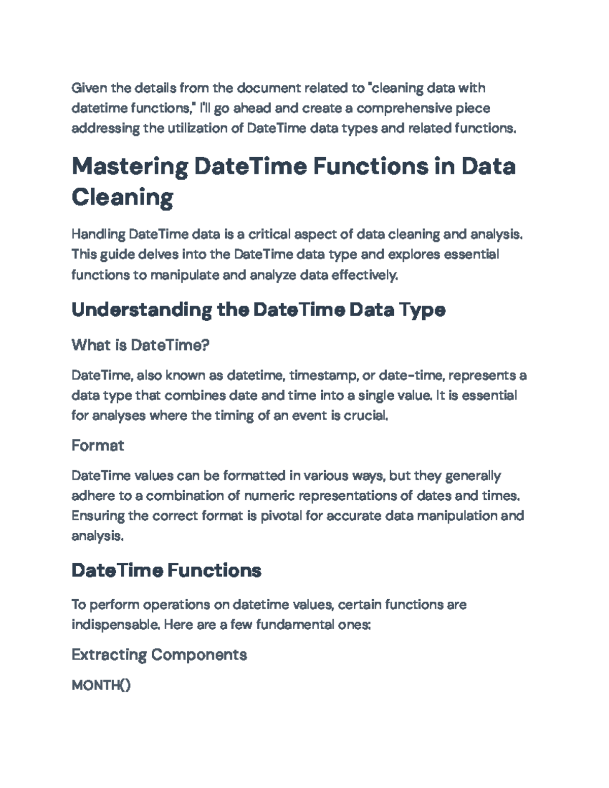 Mastering DateTime Functions in Data Cleaning: A Complete Guide - Given ...