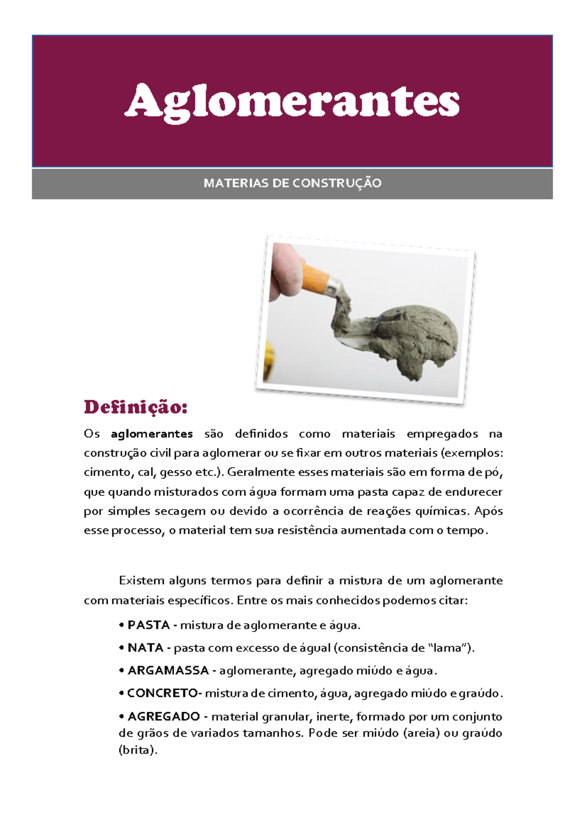 Aglomerantes na Construção Civil: Cal e Gesso - Definições e Tipos ...