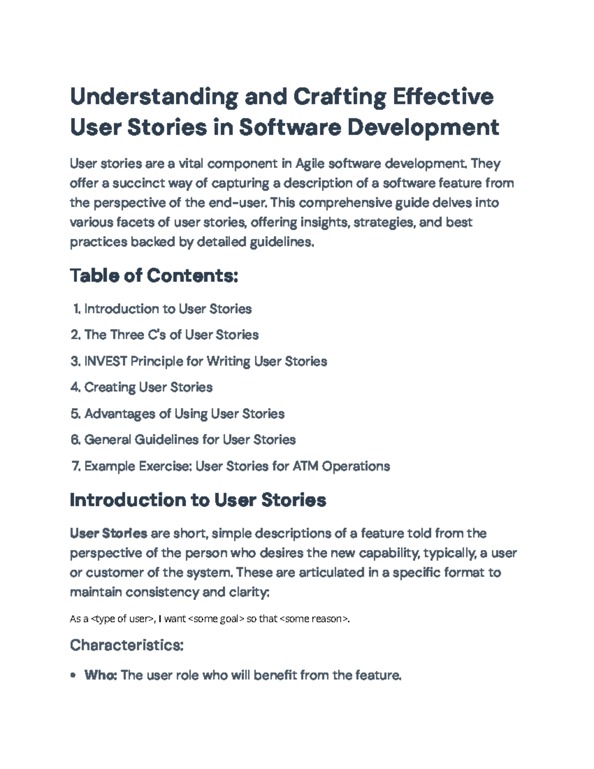 Crafting Effective User Stories in Agile Dev: A Comprehensive Guide ...