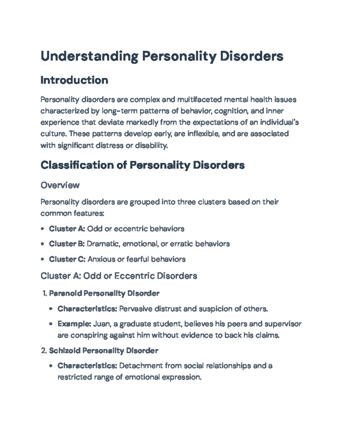 Understanding Personality Disorders: Types, Characteristics, and ...