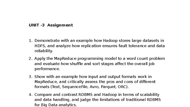 Hadoop HDFS & MapReduce: Assignment 3 & 4 Insights - Studocu