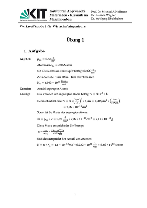 Werkstoffkunde 1 - Zusammenfassung - Werkstoffkunde – Zusammenfassung Einführung in die - Studocu