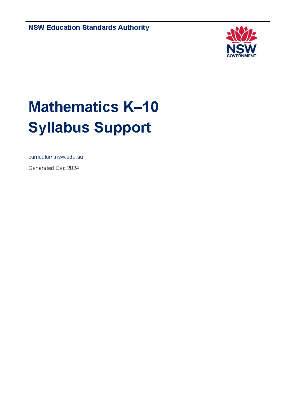 NESA Mathematics K-10 Syllabus Support (Stage 4) 2022 - Studocu