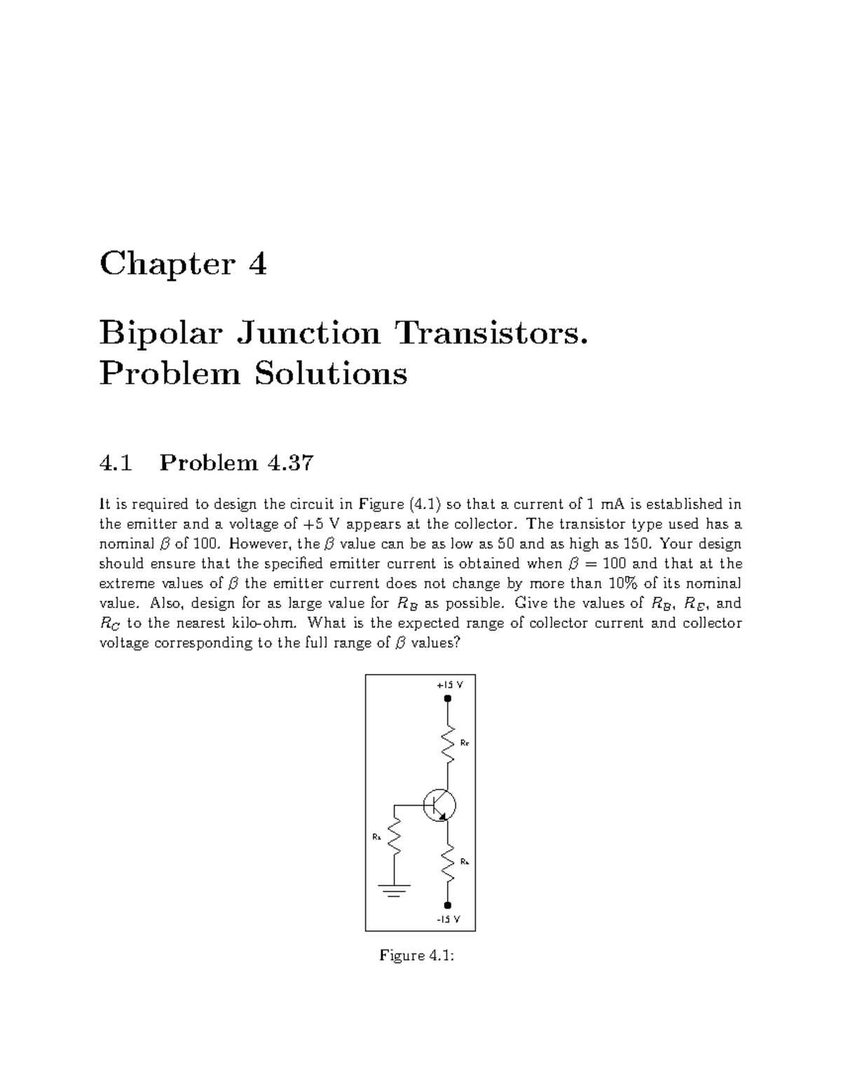 Phys 305 Ch04 Sol - electronics - Chapter 4 Bipolar Junction Transistors. Problem Solutions 4 ...
