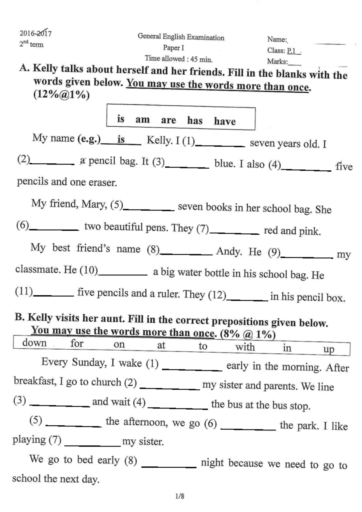 A1002 General English Exam Paper 1 - Kowloon Tong BJShop P1 - Studocu