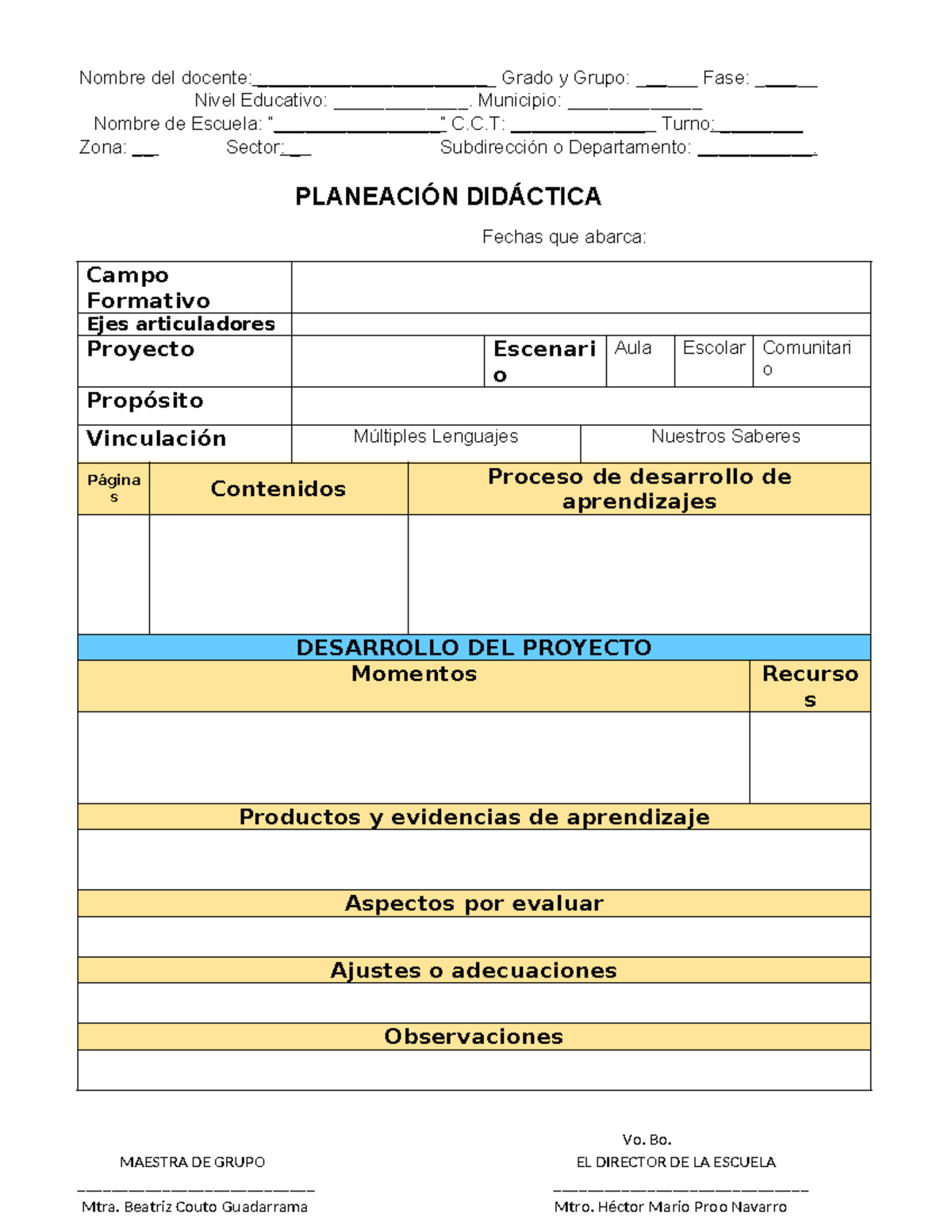 670148266 Formato DE Planeacion Didactica POR Proyectos Vertical 2023 ...