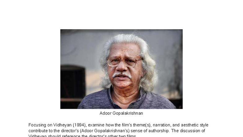 Analisis Tema dan Gaya Sinematik Adoor Gopalakrishnan dalam Vidheyan ...