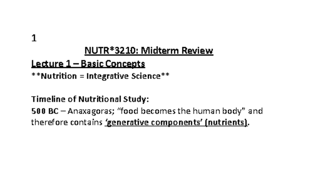 CUE Cards - Midterm Review - NUTR*3210: Midterm Review Lecture 1 ...