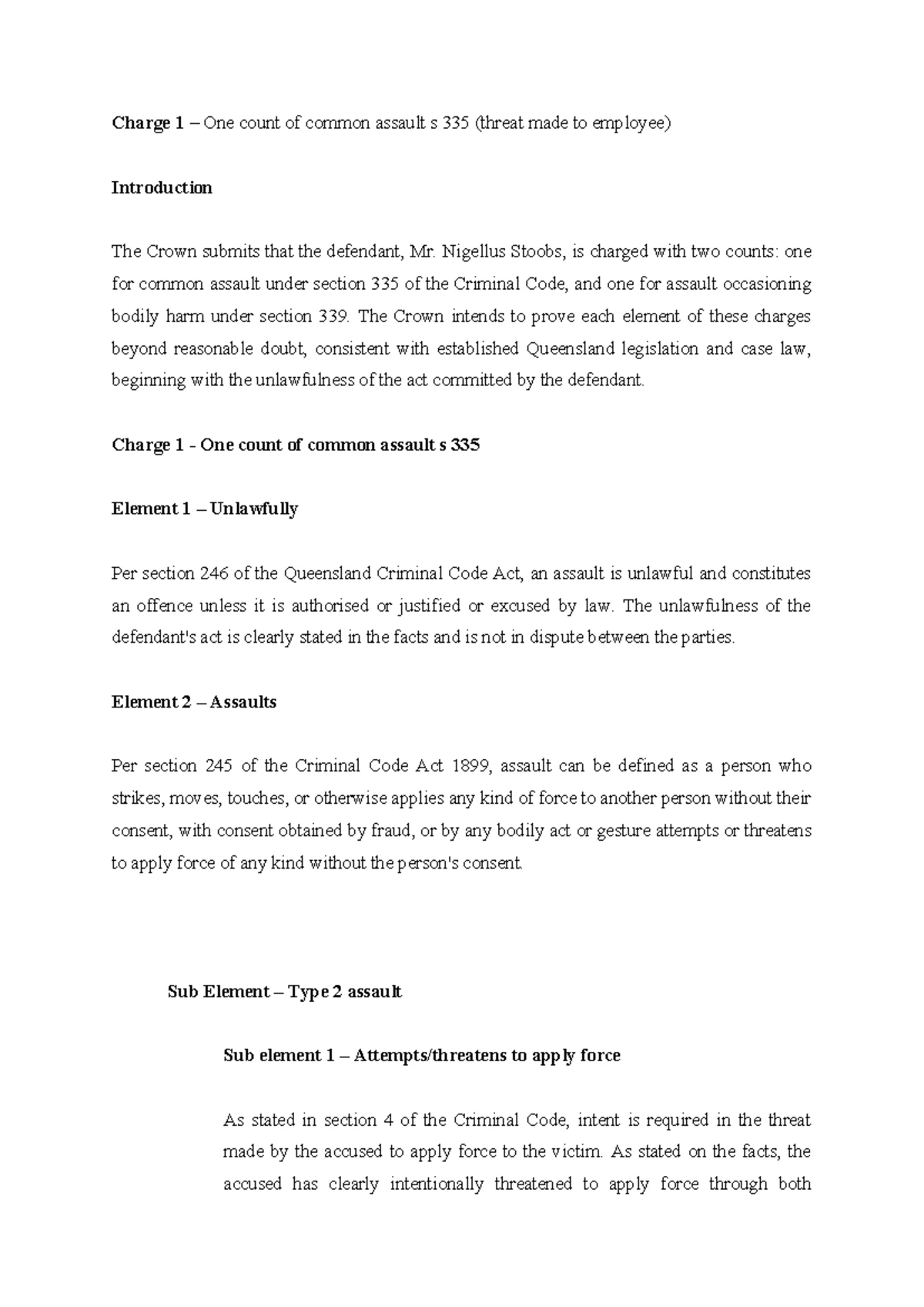 LLB106 Advocacy Exercise Task 2022 - Assessment Task Sheet 2022 LLB106 Criminal Law Advocacy ...