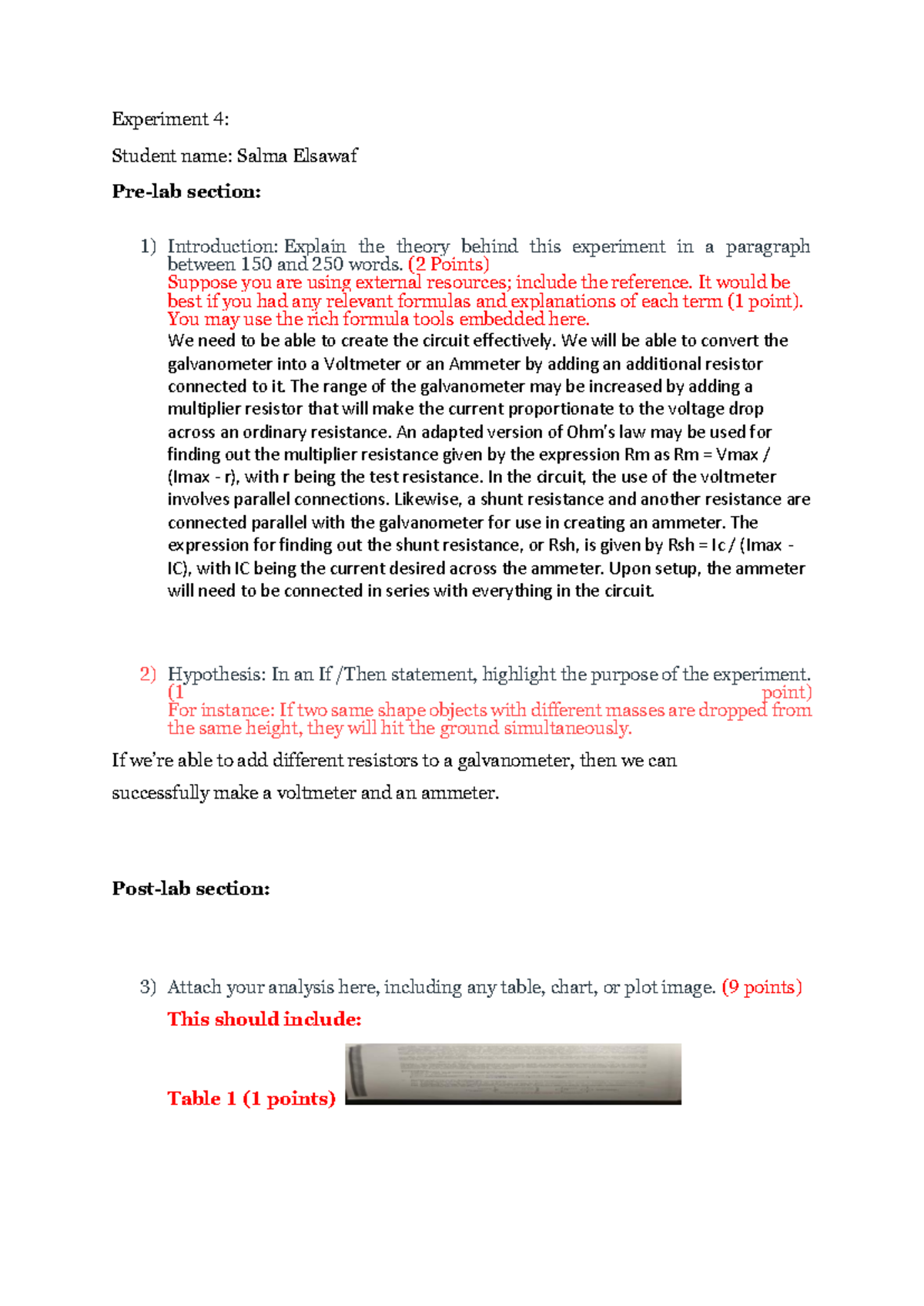 Experiment 4: Galvanometer to Voltmeter/Ammeter Conversion Report - Studocu