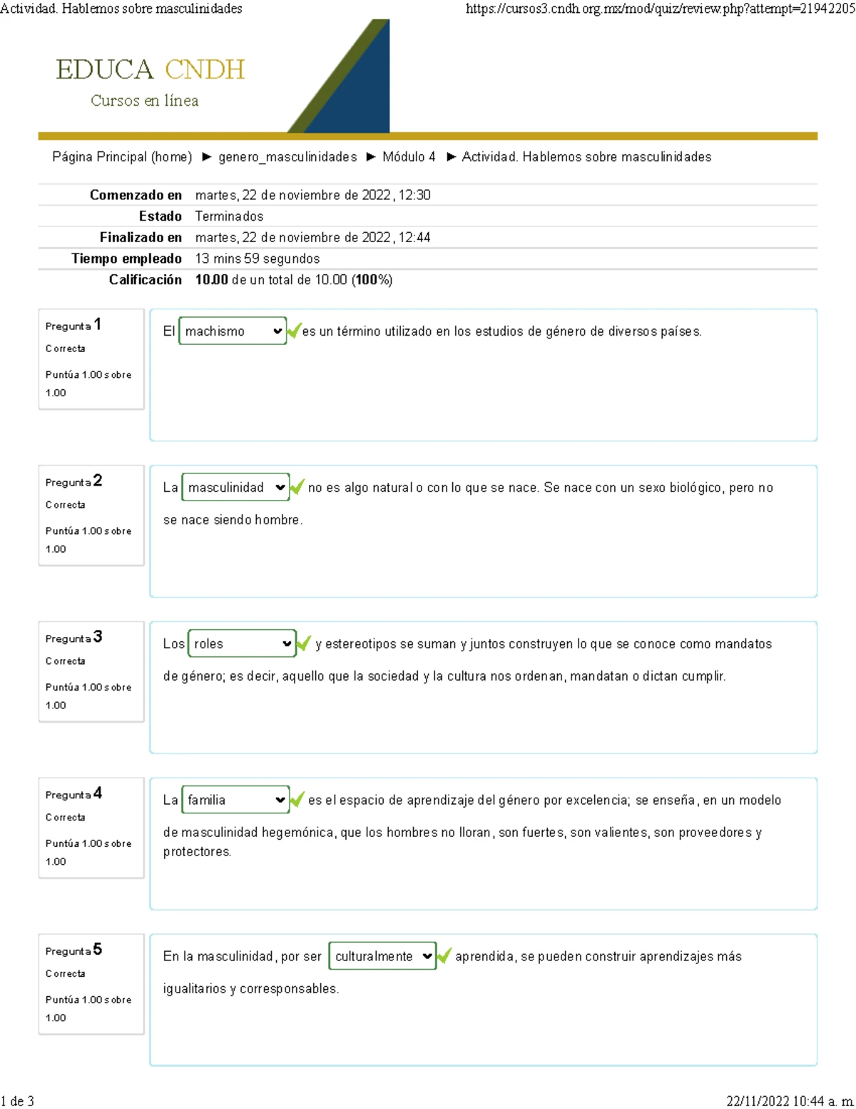 Actividad Modulo 2 - EDUCA CNDH Cursos en línea Página Principal (home) genero_masculinidades ...
