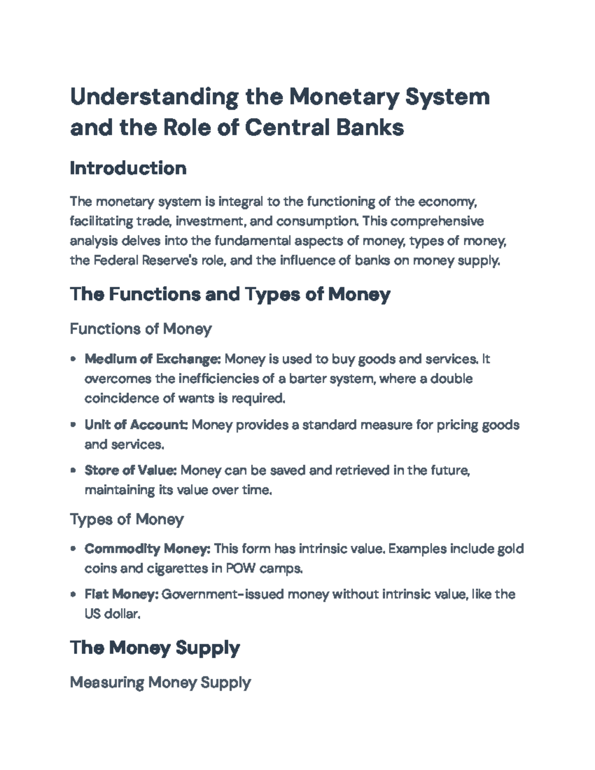 Understanding the Monetary System & Central Banks: A Comprehensive ...