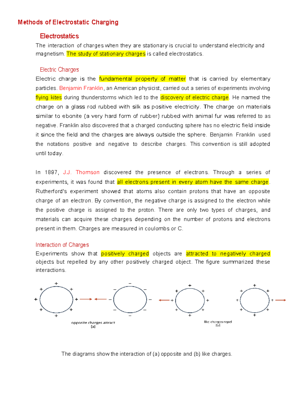 Physics 2 Prelim - Methods of Electrostatic Charging and Forces - Studocu