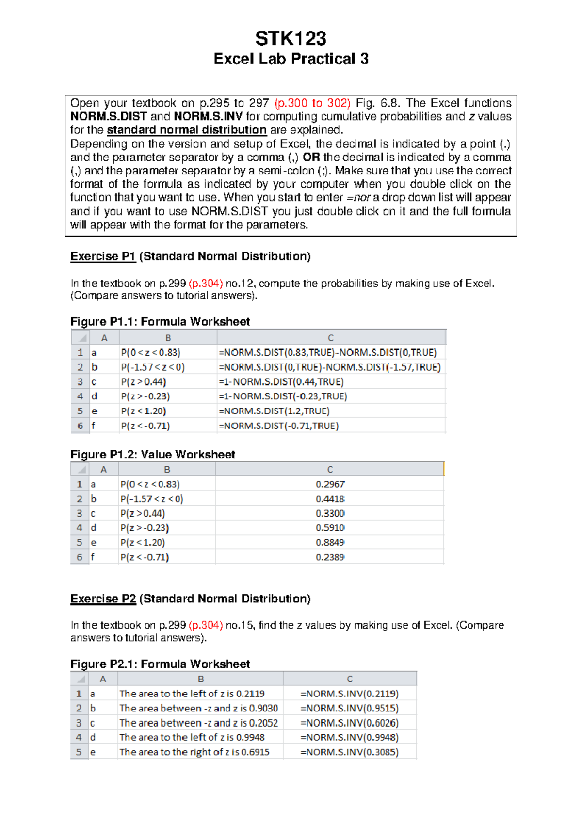 STK123 Excel Lab Practical 3(2020)(AS) - STK Excel Lab Practical 3 Open ...