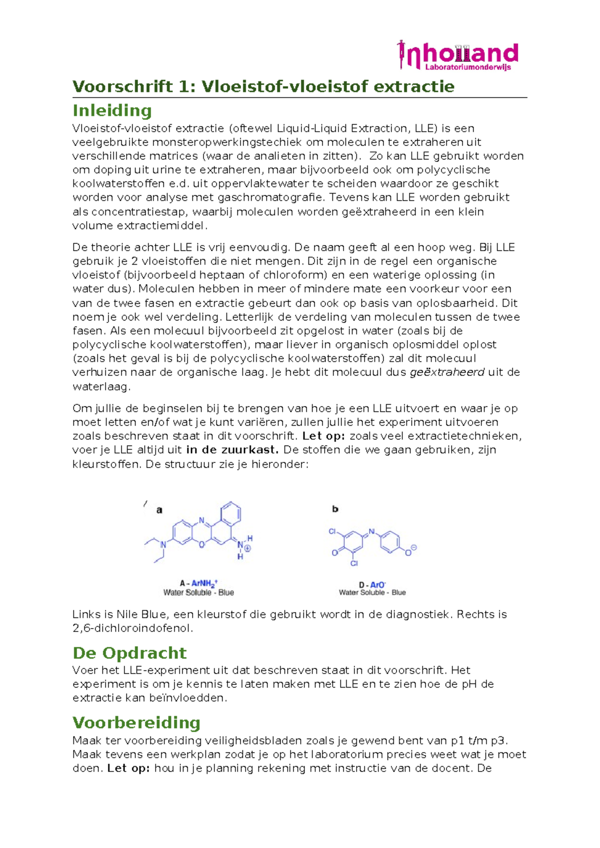 Voorschrift 1: Liquid-Liquid Extraction (LLE) Experiment - LLE Basics ...