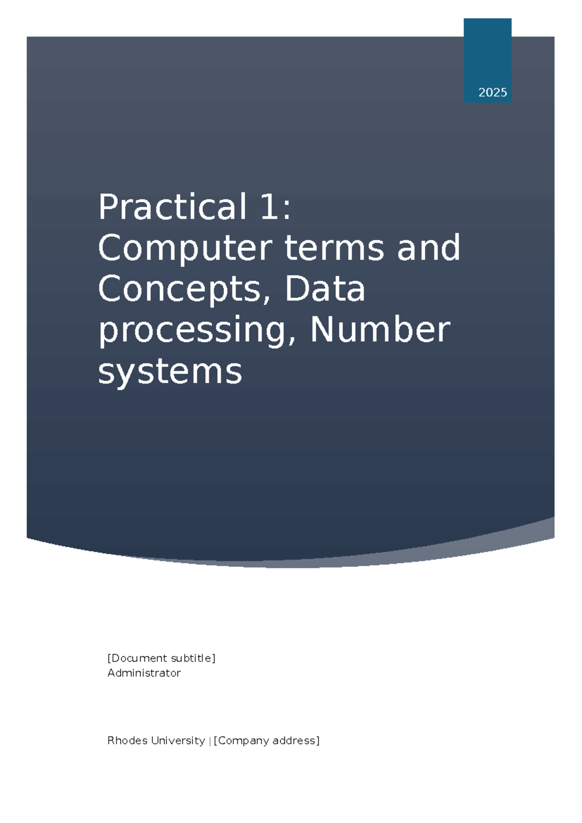 2025 Practical 1: Data Processing & Computer Concepts - Studocu