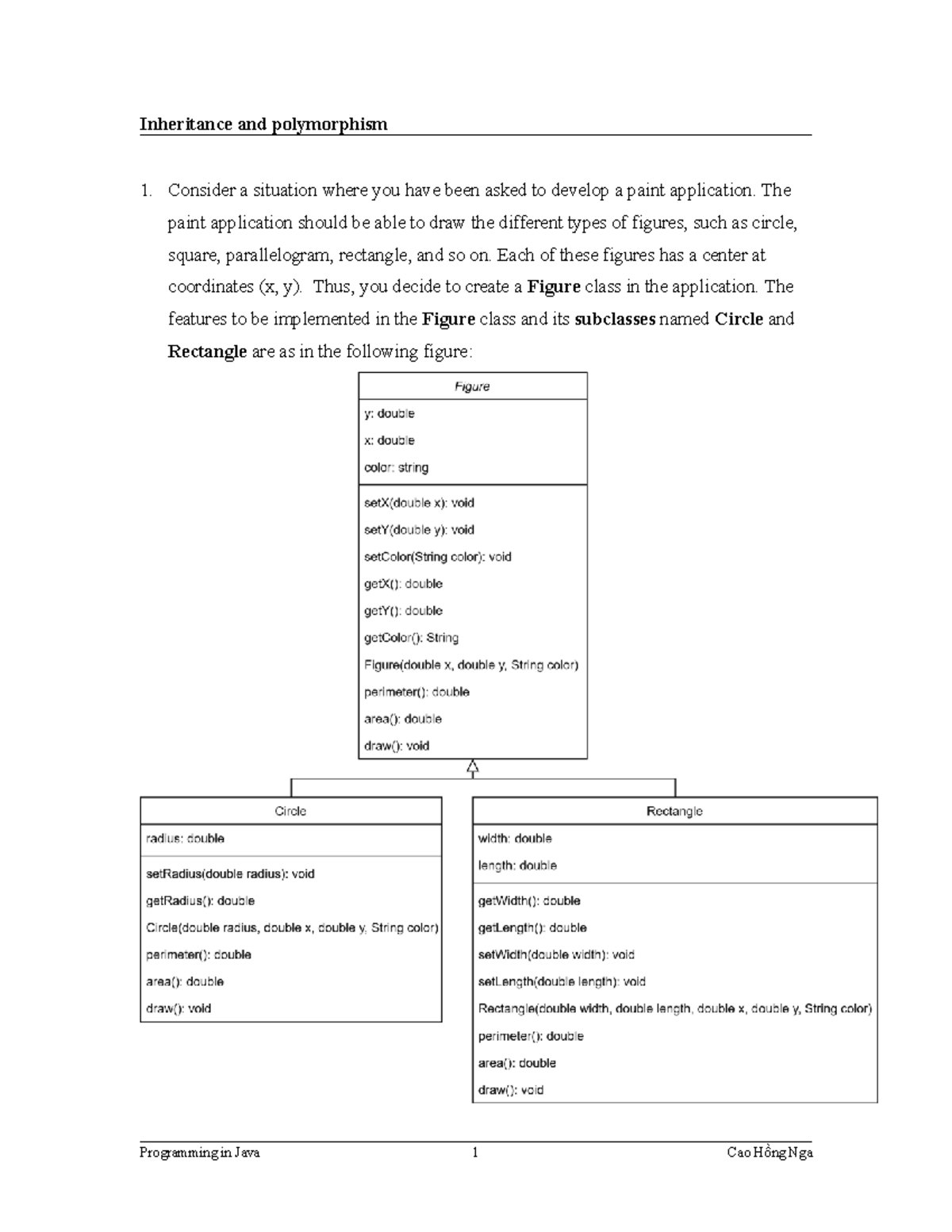 Inheritance and Polymorphism in Java: Lab02 - Paint Application Design - Studocu