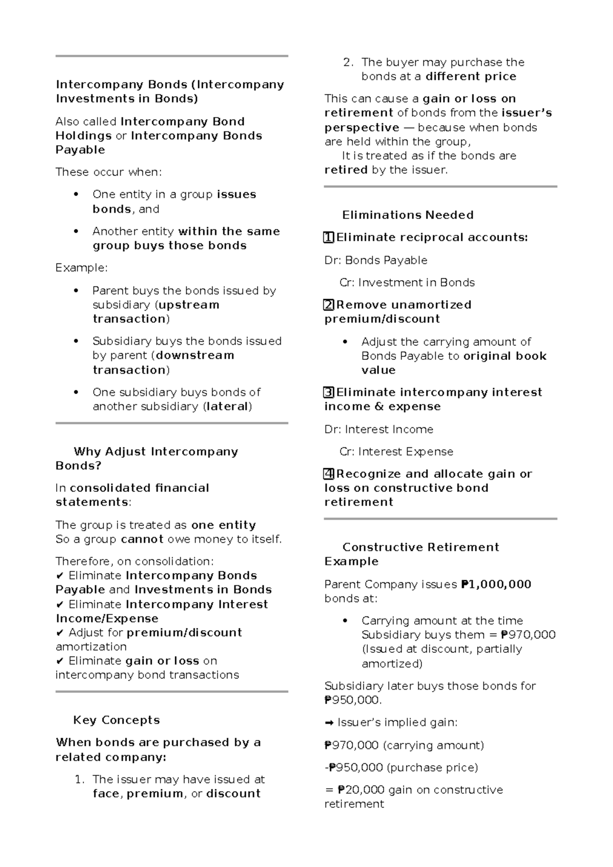 Intercompany Bonds: Business Combinations & Consolidation Insights ...