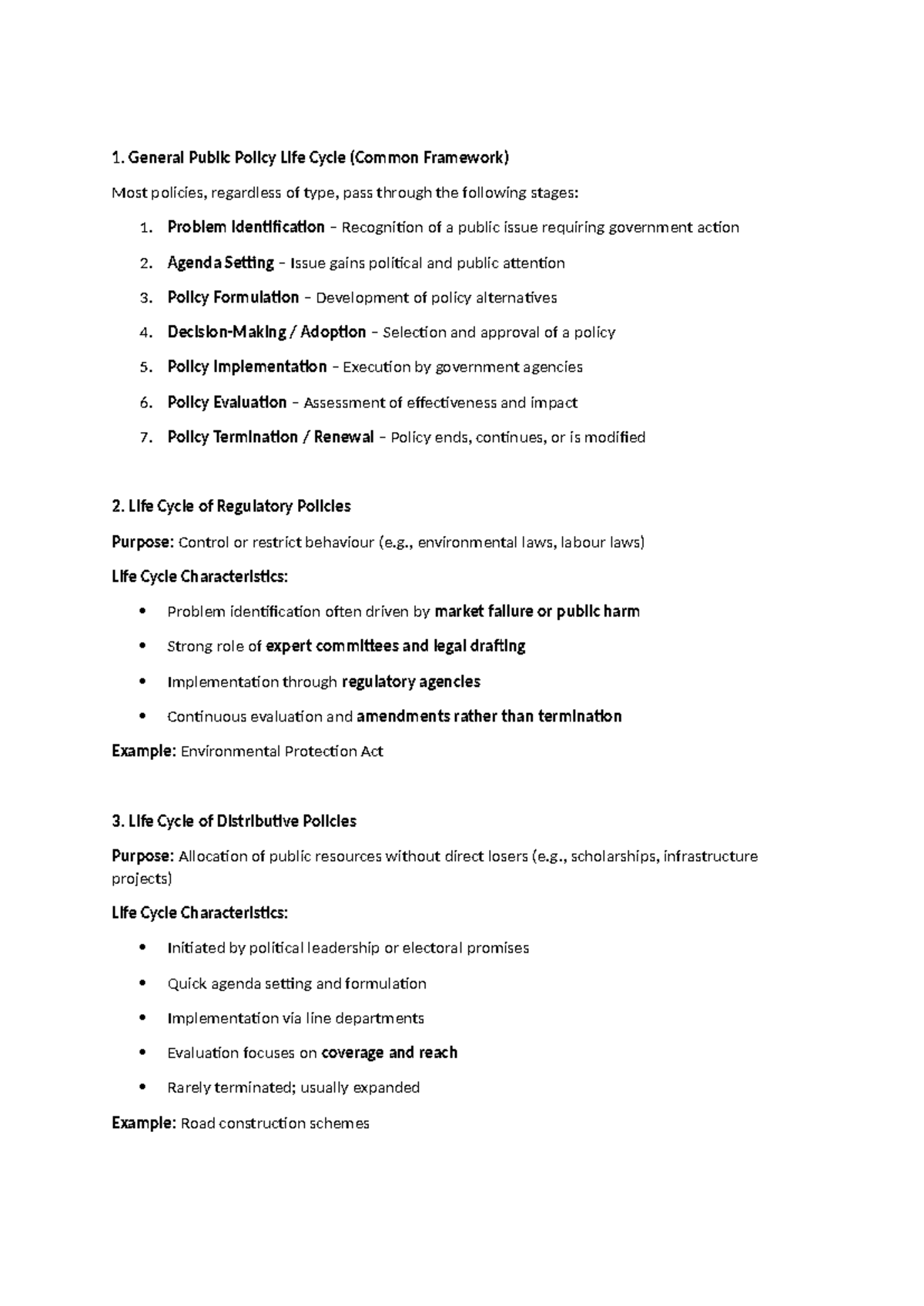 1. Life Cycle of Policies: A Comprehensive Overview of Stages - Studocu