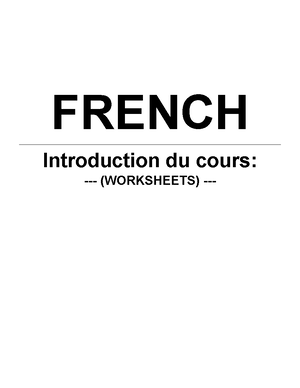 Core French - Grade: 9 - High School - Canada - Studocu