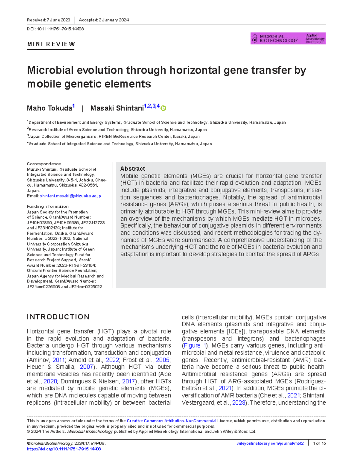 Microbial Evolution via HGT: Insights on Mobile Genetic Elements - Studocu
