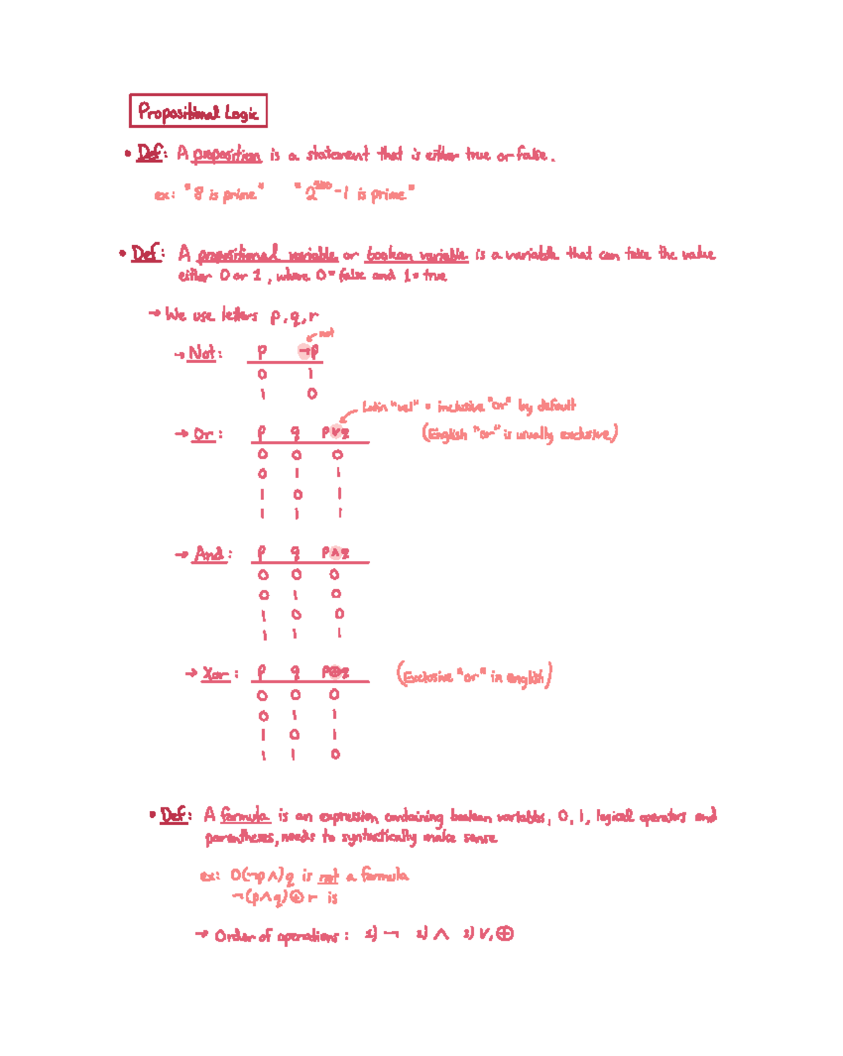 2 - Propositional Logic - Propositional Logic Def A proposition is a ...