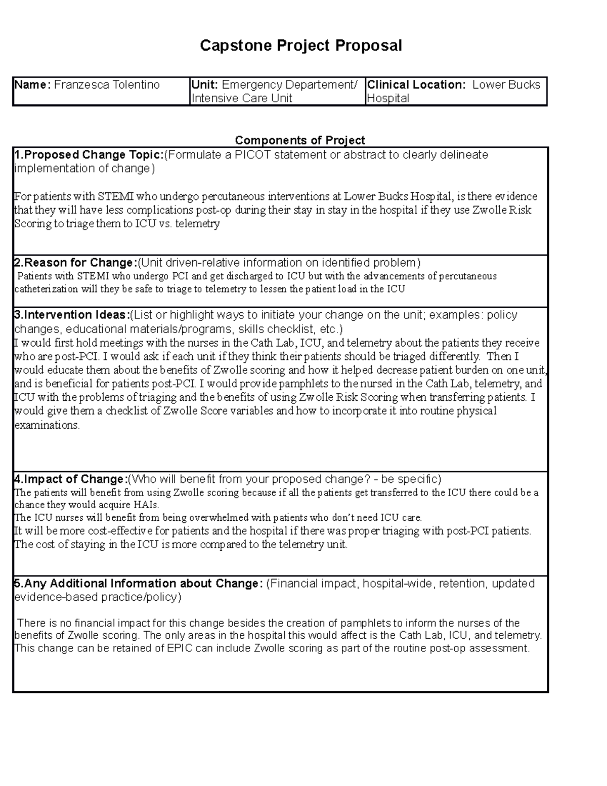 Capstone Project Proposal - Capstone Project Proposal Name: Franzesca ...