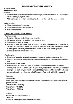 Economics Notes Grade 11 - ECONOMICS GRADE 11 NOTES CORE CONTENT ...