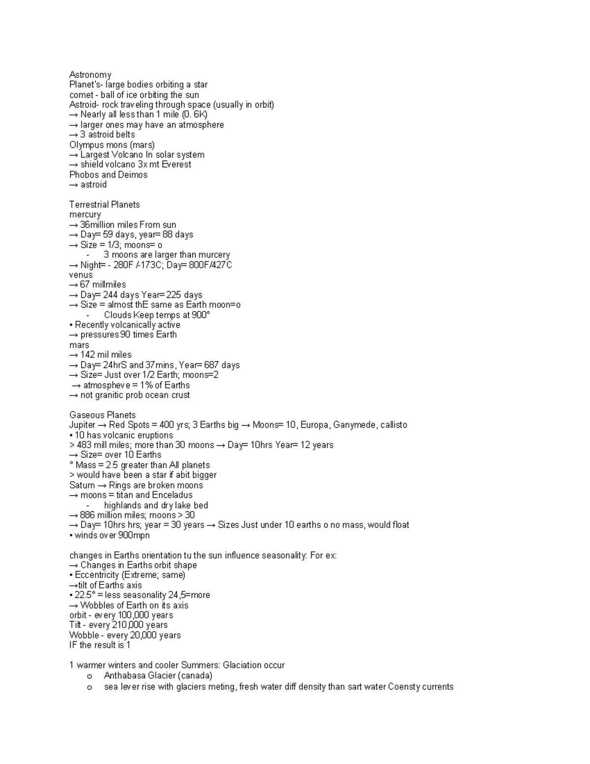 Astronomy Notes (Course Code: AST101) - Planets and Seasons - Astronomy ...