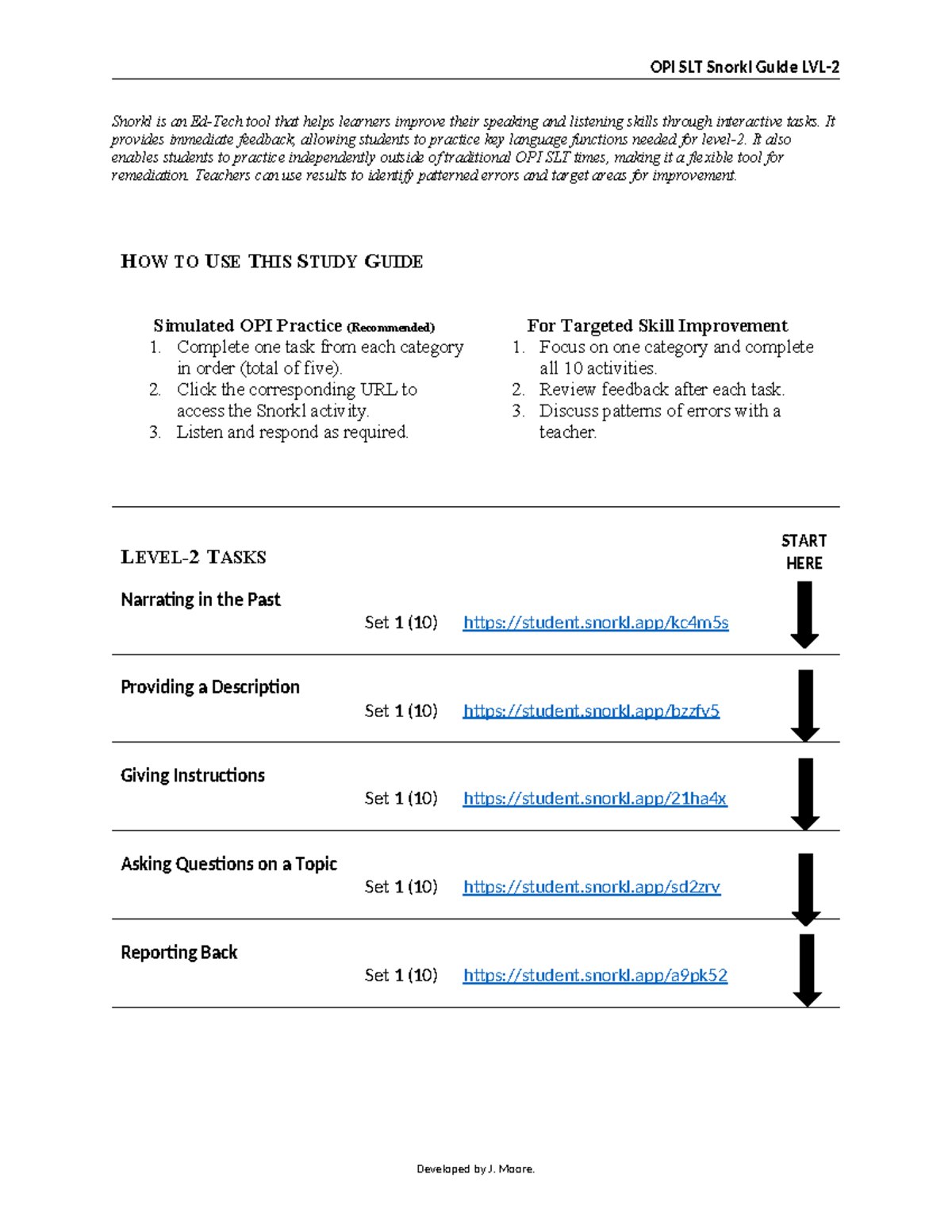 OPI SLT Snorkl Guide: Level 2 Final Exam Preparation - Studocu