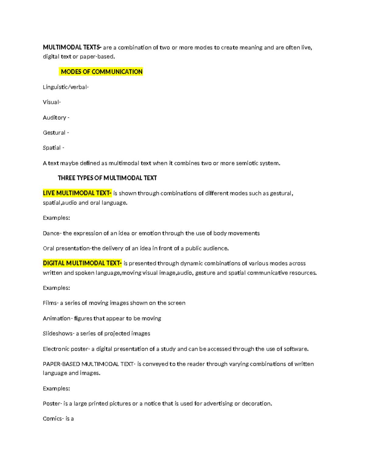 Multimodal TEXT-WPS Office - MULTIMODAL TEXTS- are a combination of two ...