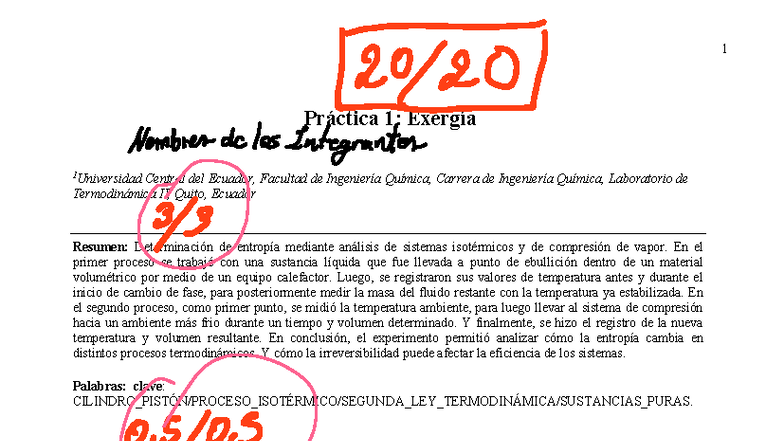 Práctica 1: Análisis de Entropía en Sistemas Isotérmicos y de ...