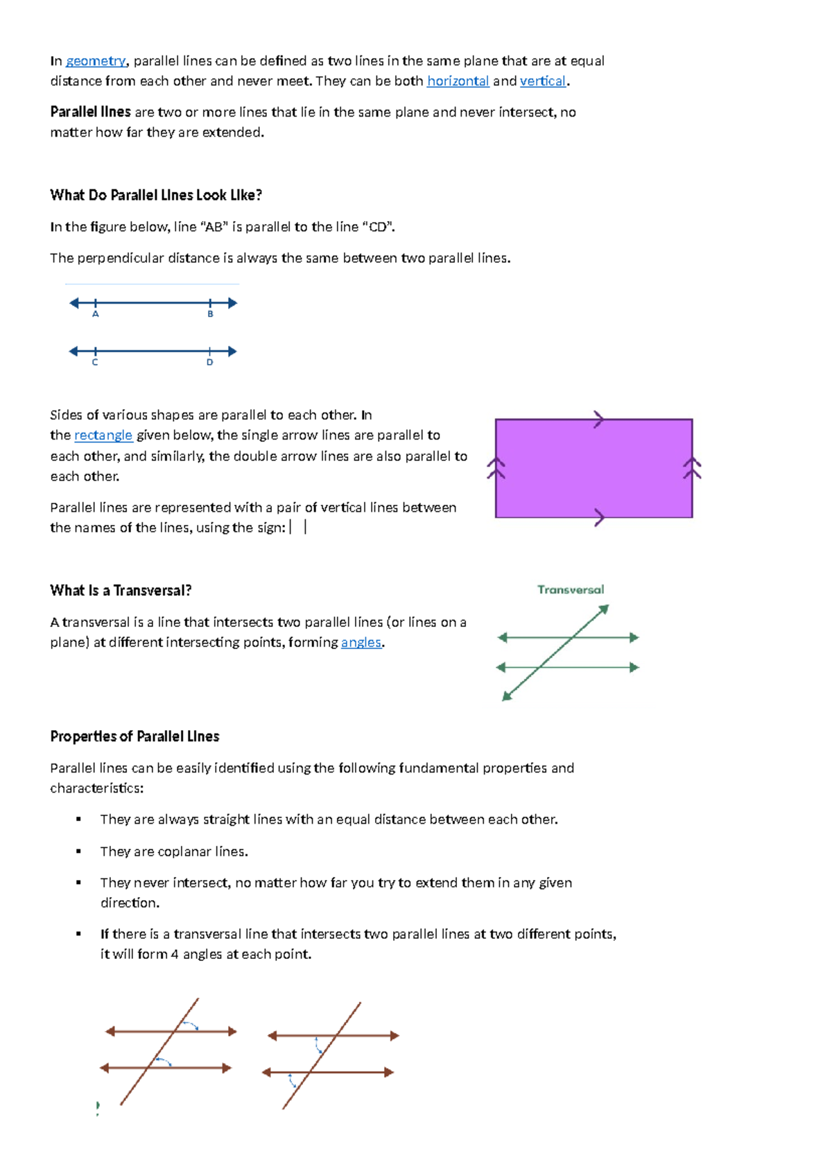 Geometry: Understanding Parallel & Perpendicular Lines Concepts - Studocu