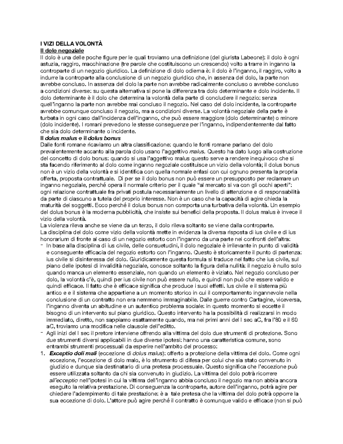 I VIZI DELLA VOLONTÀ: Il Dolo Negoziale e le Sue Implicazioni - Studocu