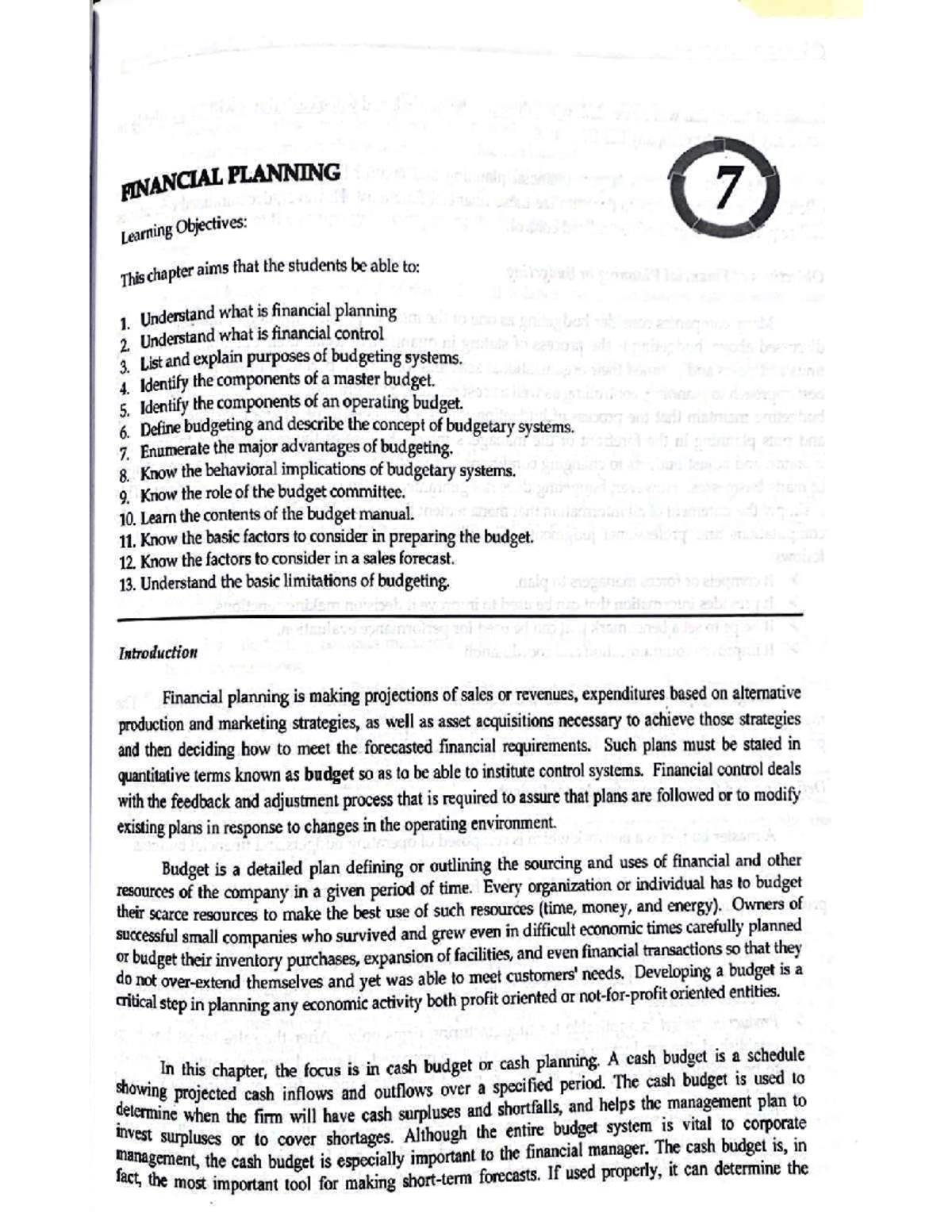 Finman CHP7 BOOK - FINANCIAL PLANNING 7 Learning Objectives: This ...