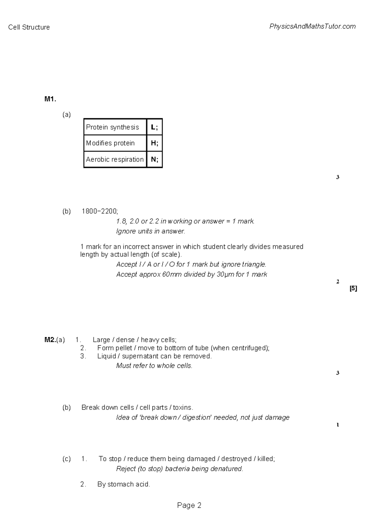 Cell Structure M1: Protein Synthesis & Aerobic Respiration Notes - Studocu