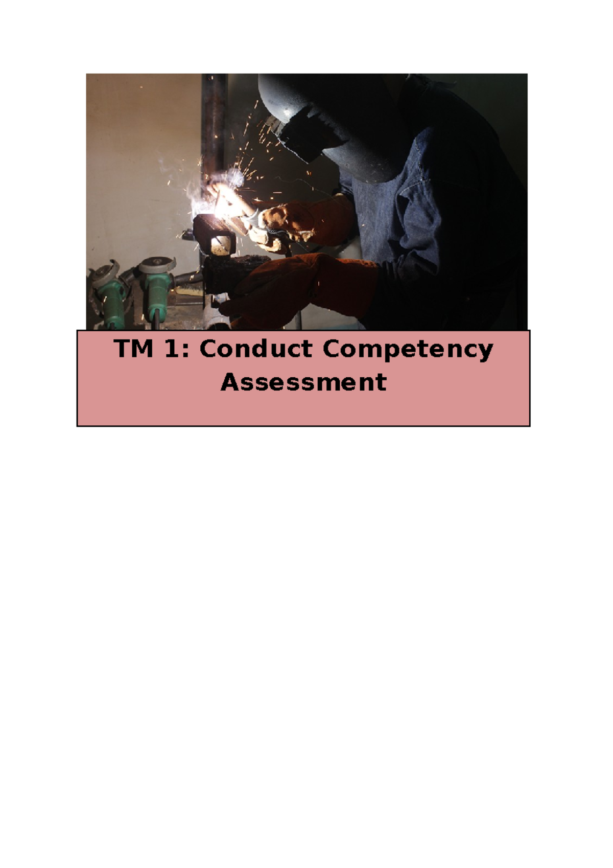 Conduct Competency Assessment for SMAW NC II Qualification - Studocu