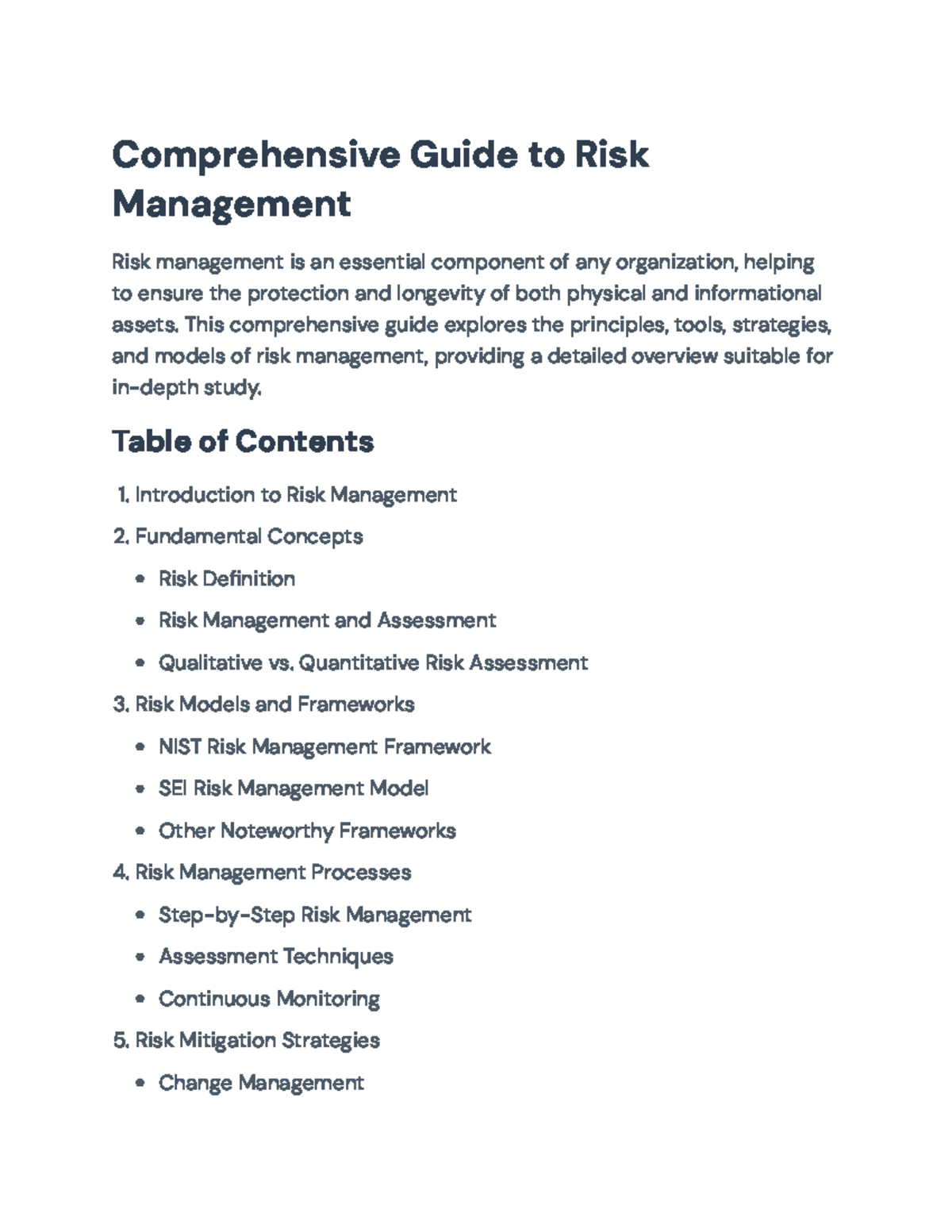 Comprehensive Guide to Risk Management Strategies and Frameworks ...