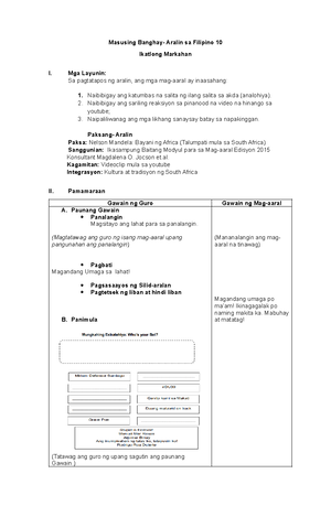 Masusing Banghay 1 - Mga Layunin: Sa pagtatapos ng aralin, ang mga mag-aaral ay inaasahang: 1 ...