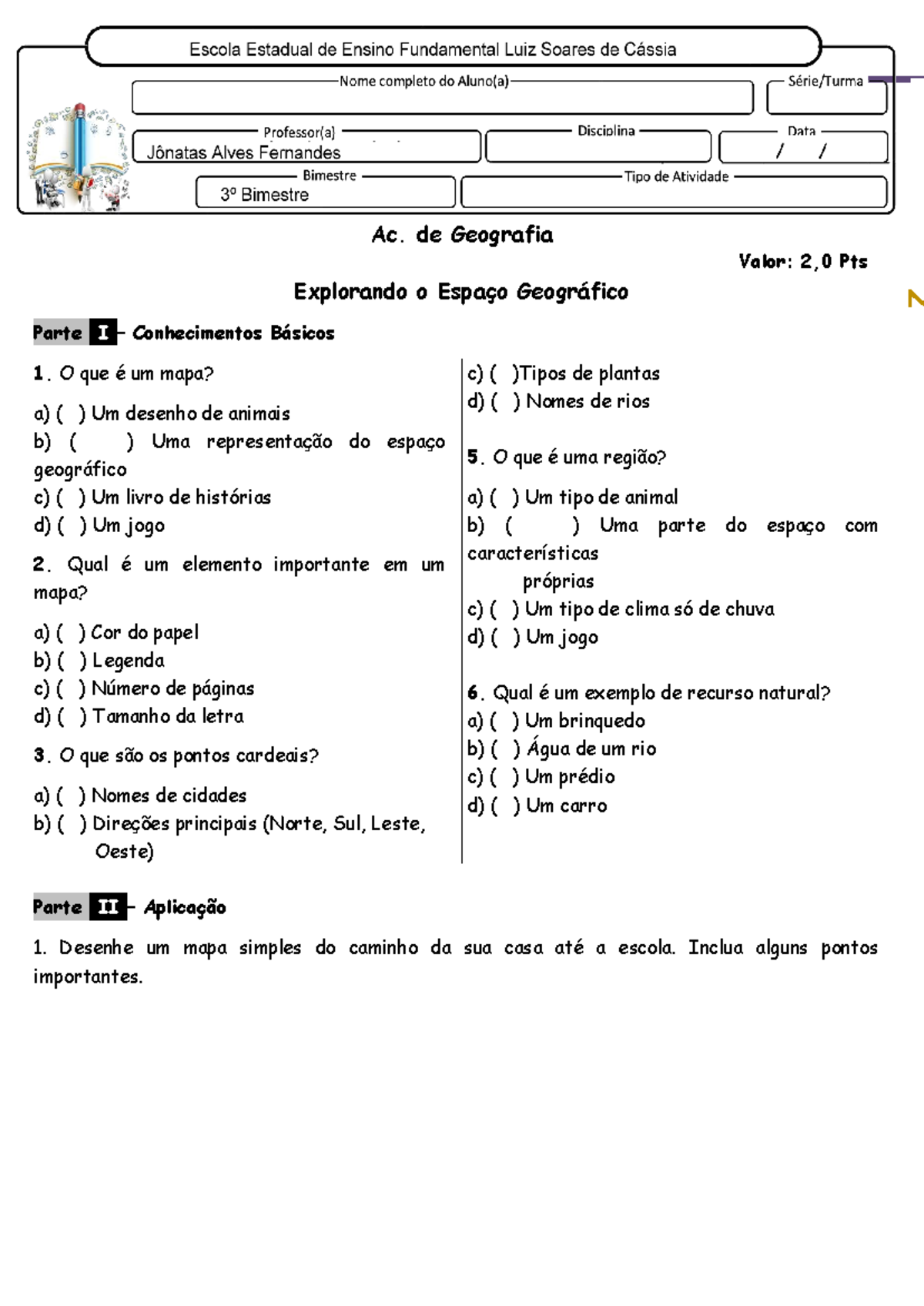 Ac. de Geografia - Atividades e Questões Básicas - Studocu